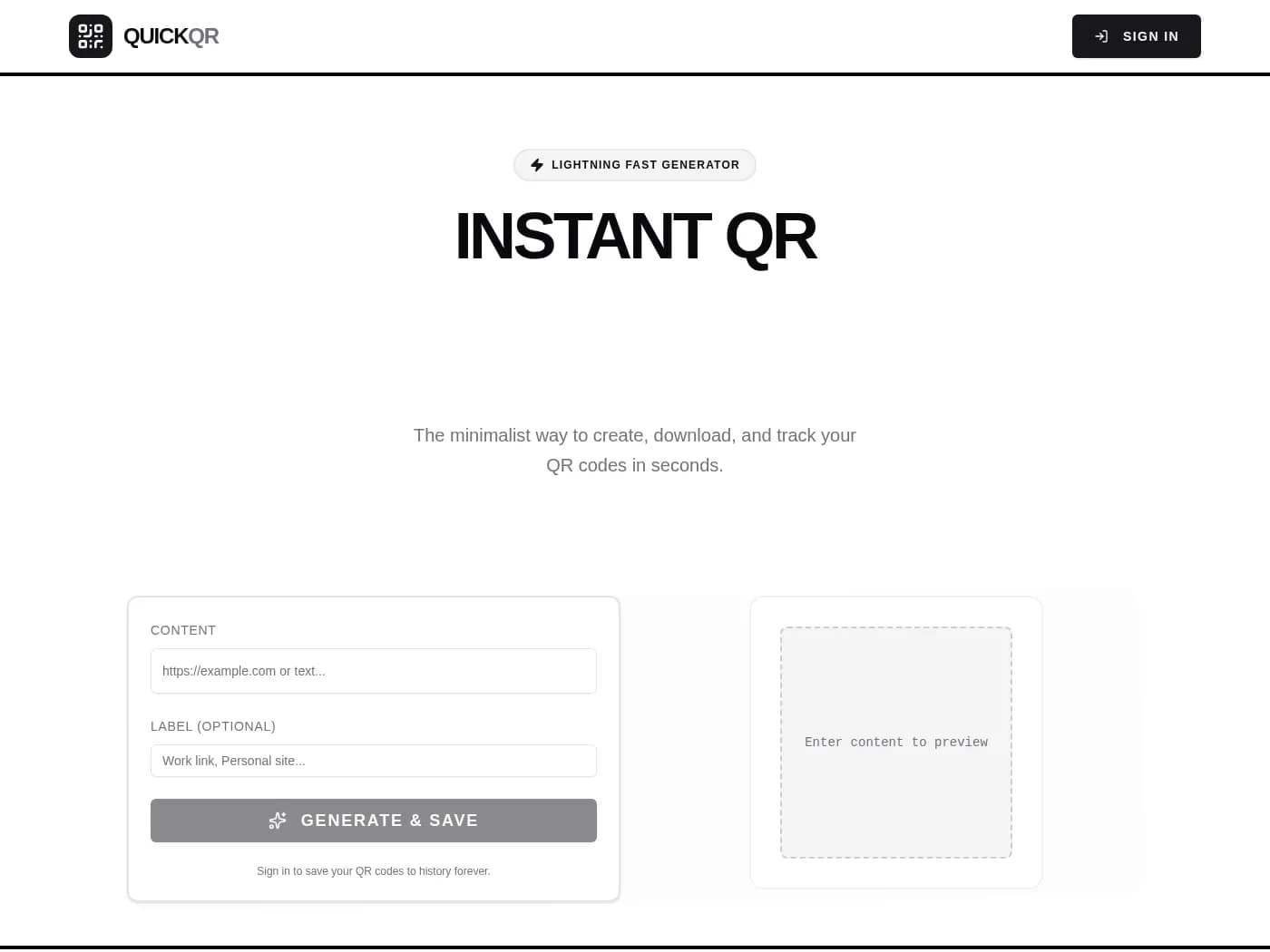 QuickQR Generator