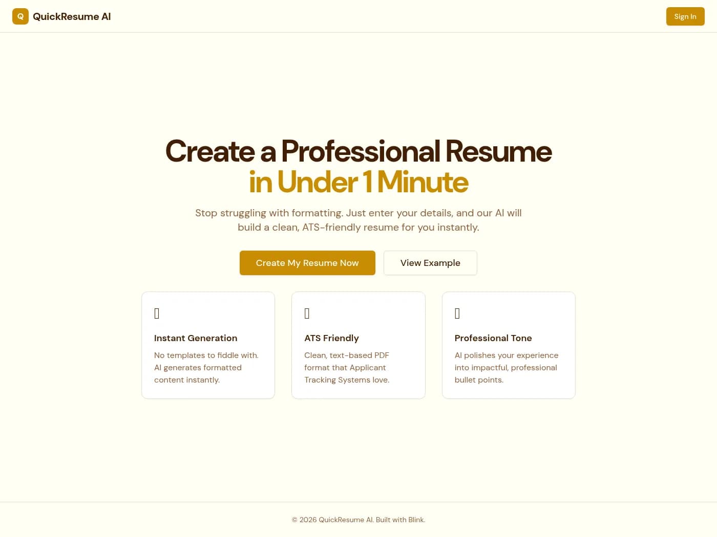 QuickResume AI