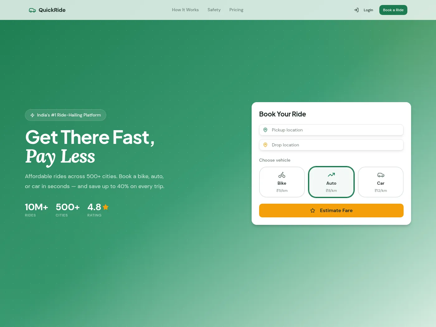QuickRide Platform