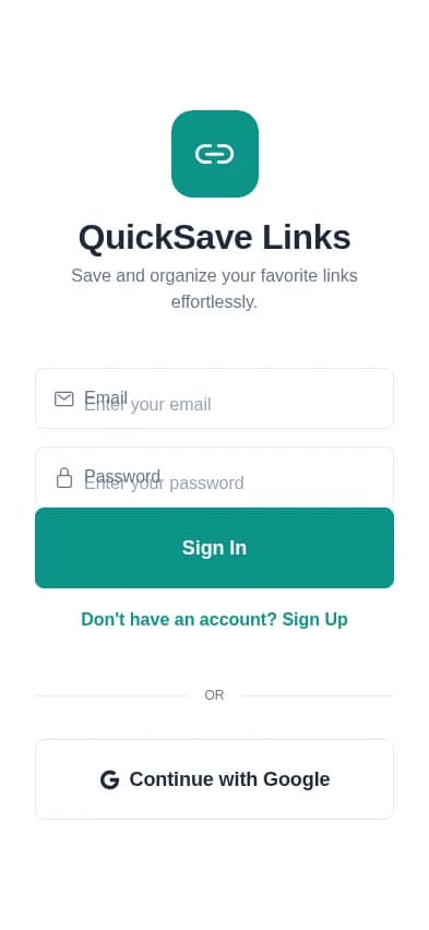 QuickSave Links App