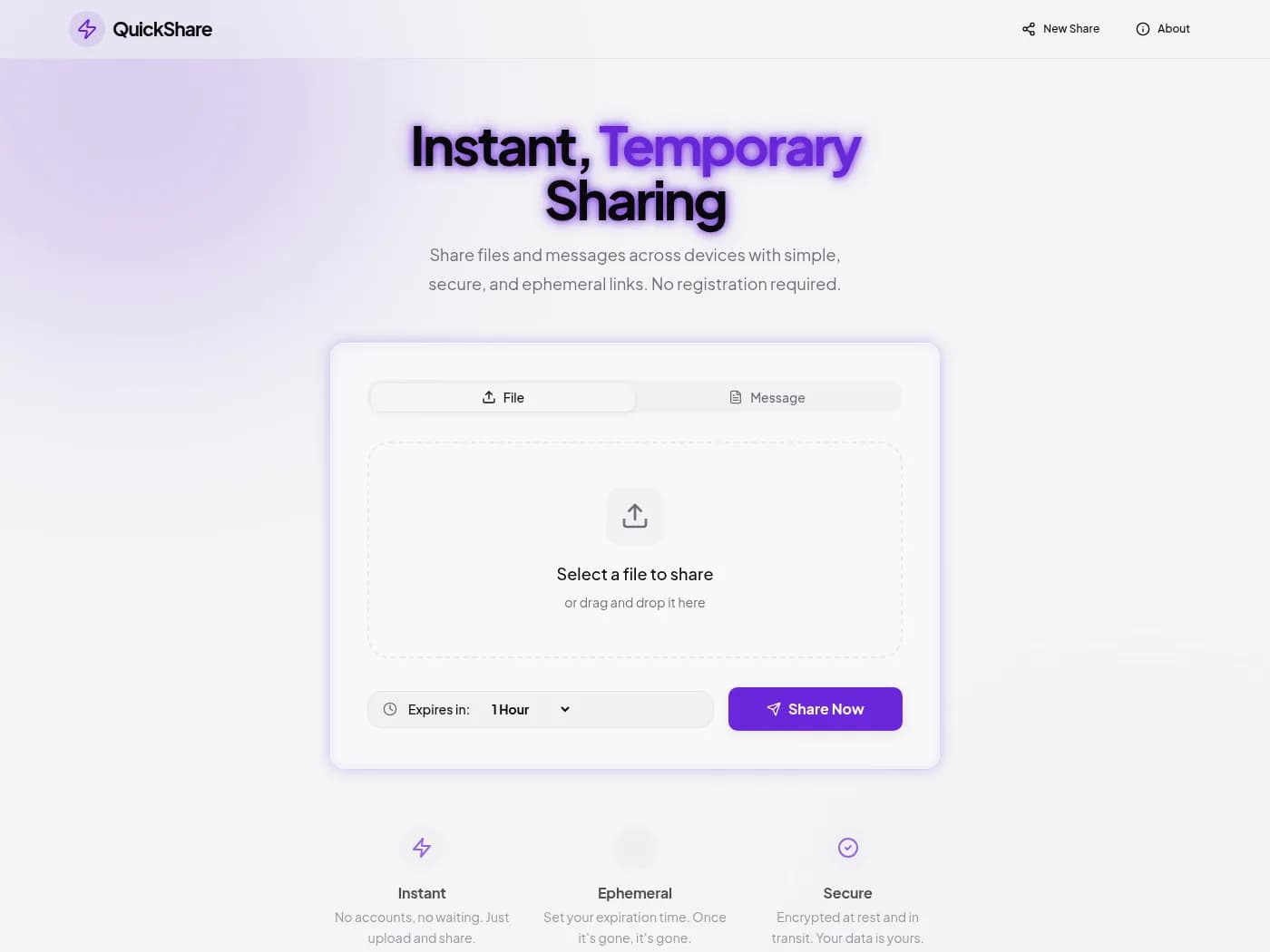 QuickShare Link Hub
