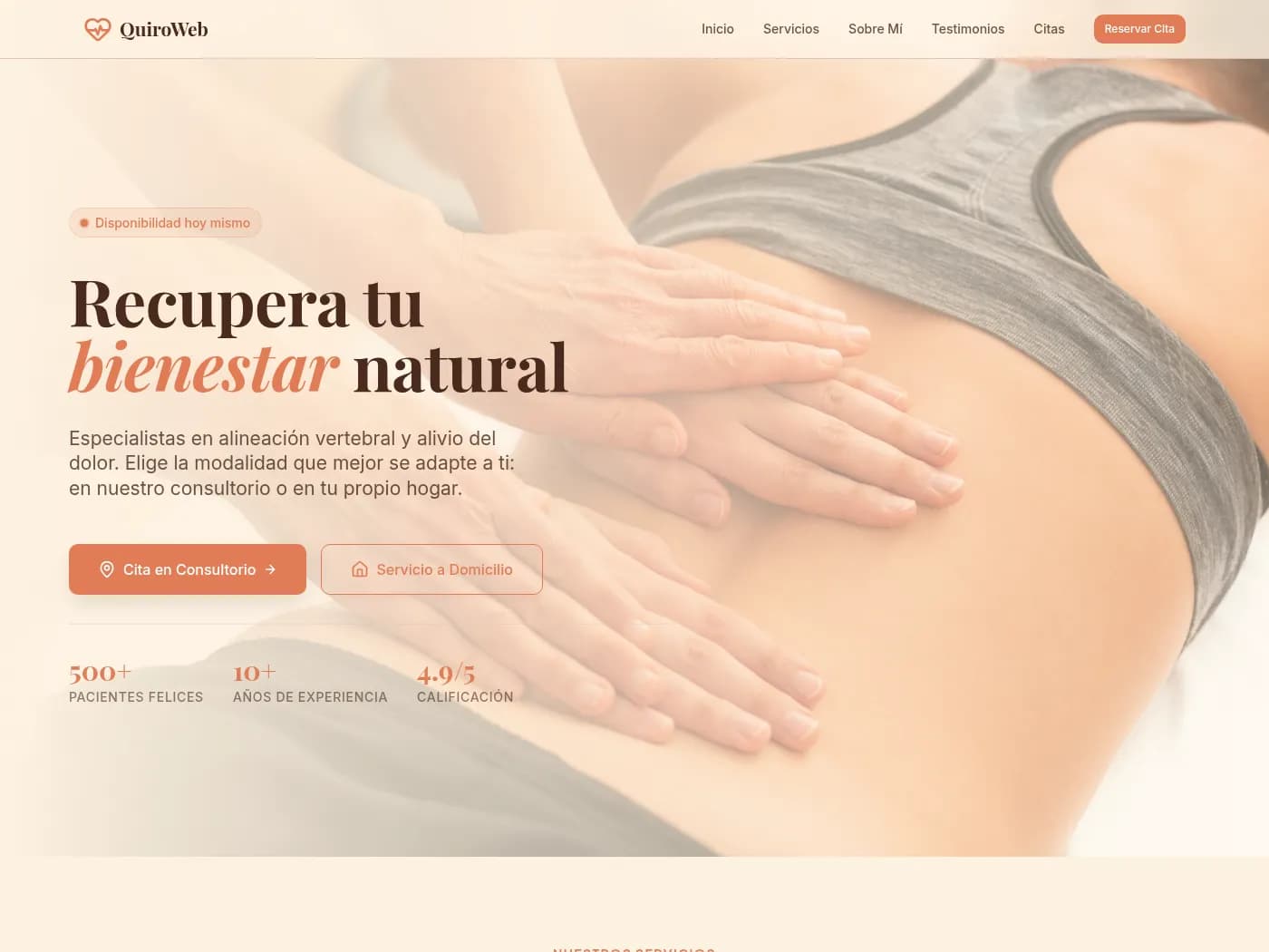 QuiroWeb Clinic Page