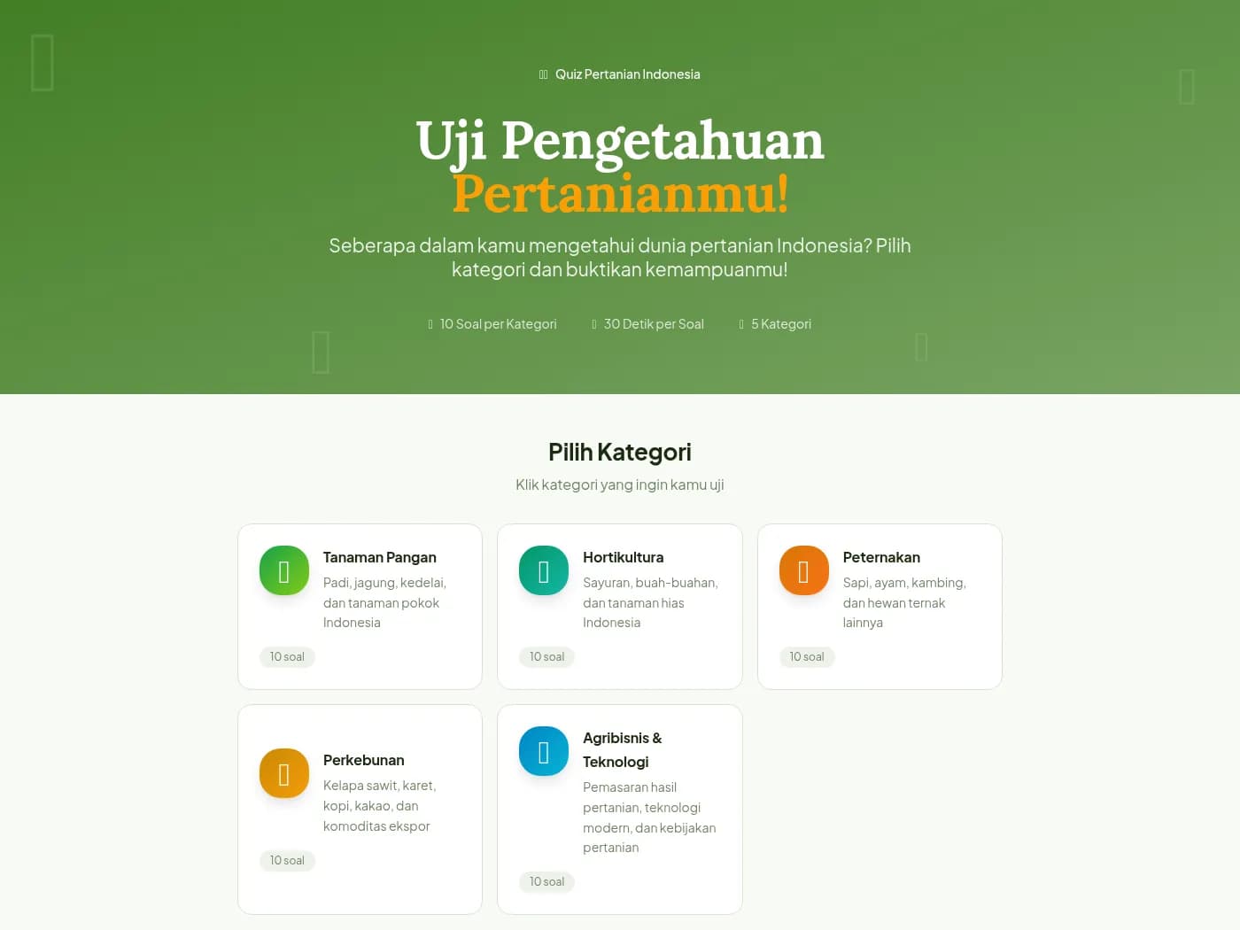 Quiz Pertanian Indonesia