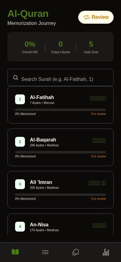 Quran Progress Tracker