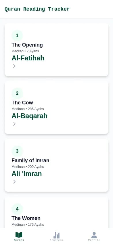 Quran Reading Tracker