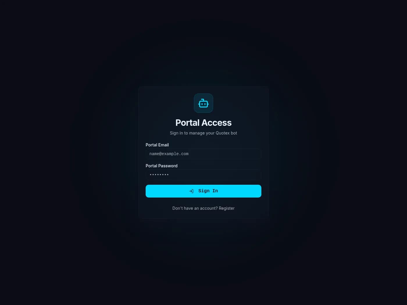 Qutoex Auto Bot Portal