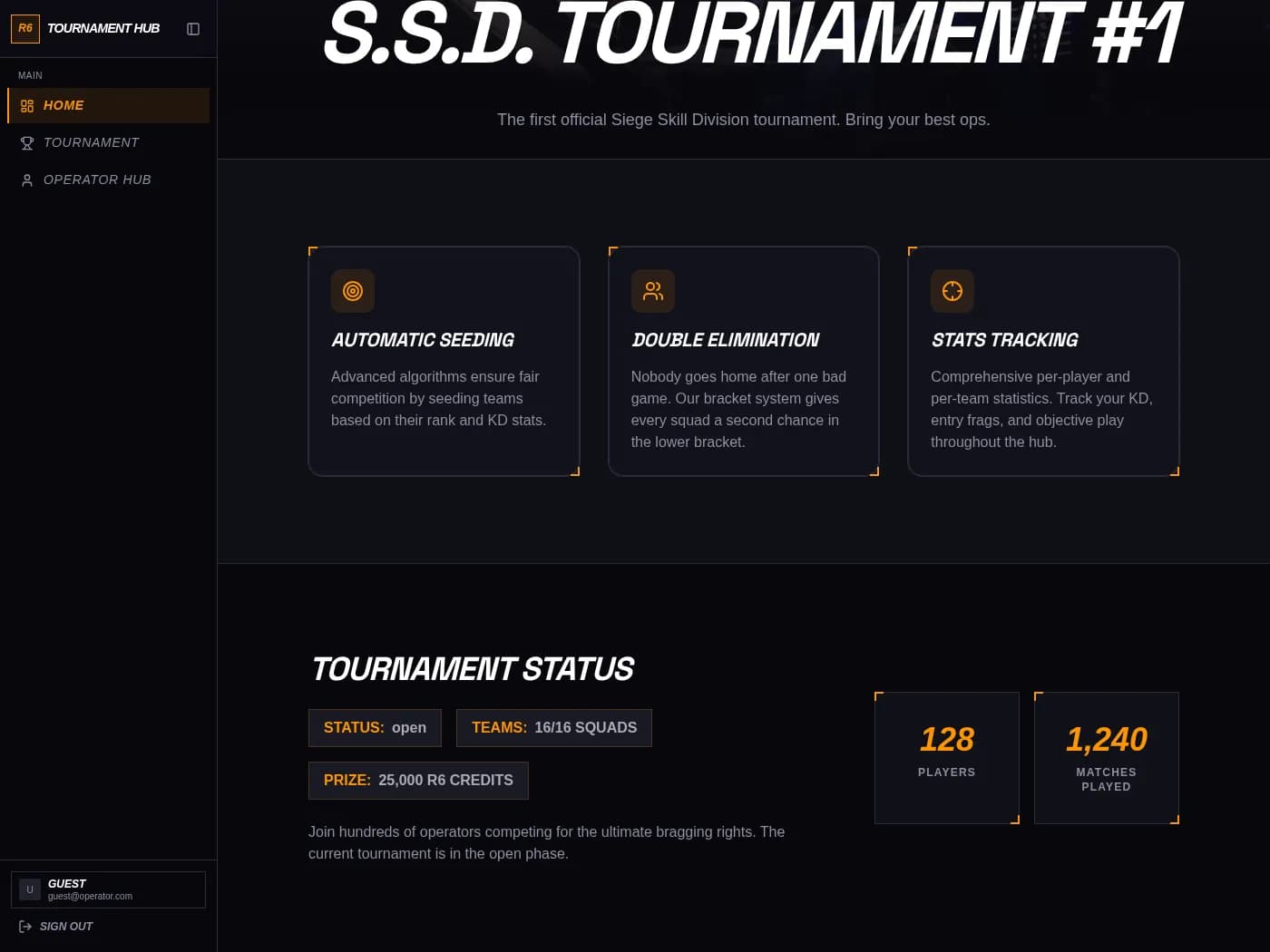 R6 Siege Tourney Hub