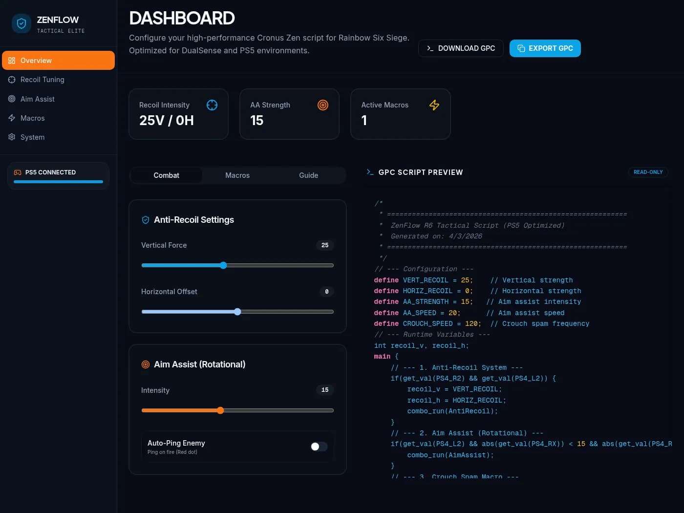 RainbowSix Siege Zen Script