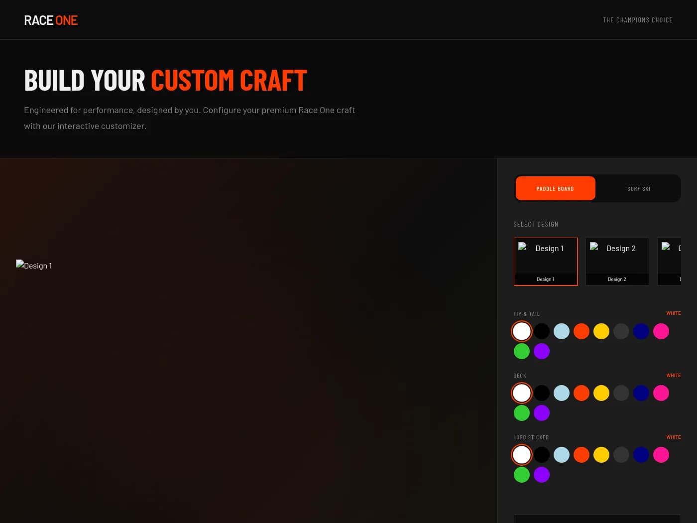 Race One Configurator