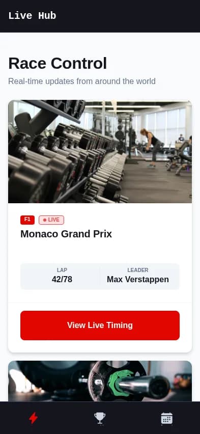 RaceStats Live Hub