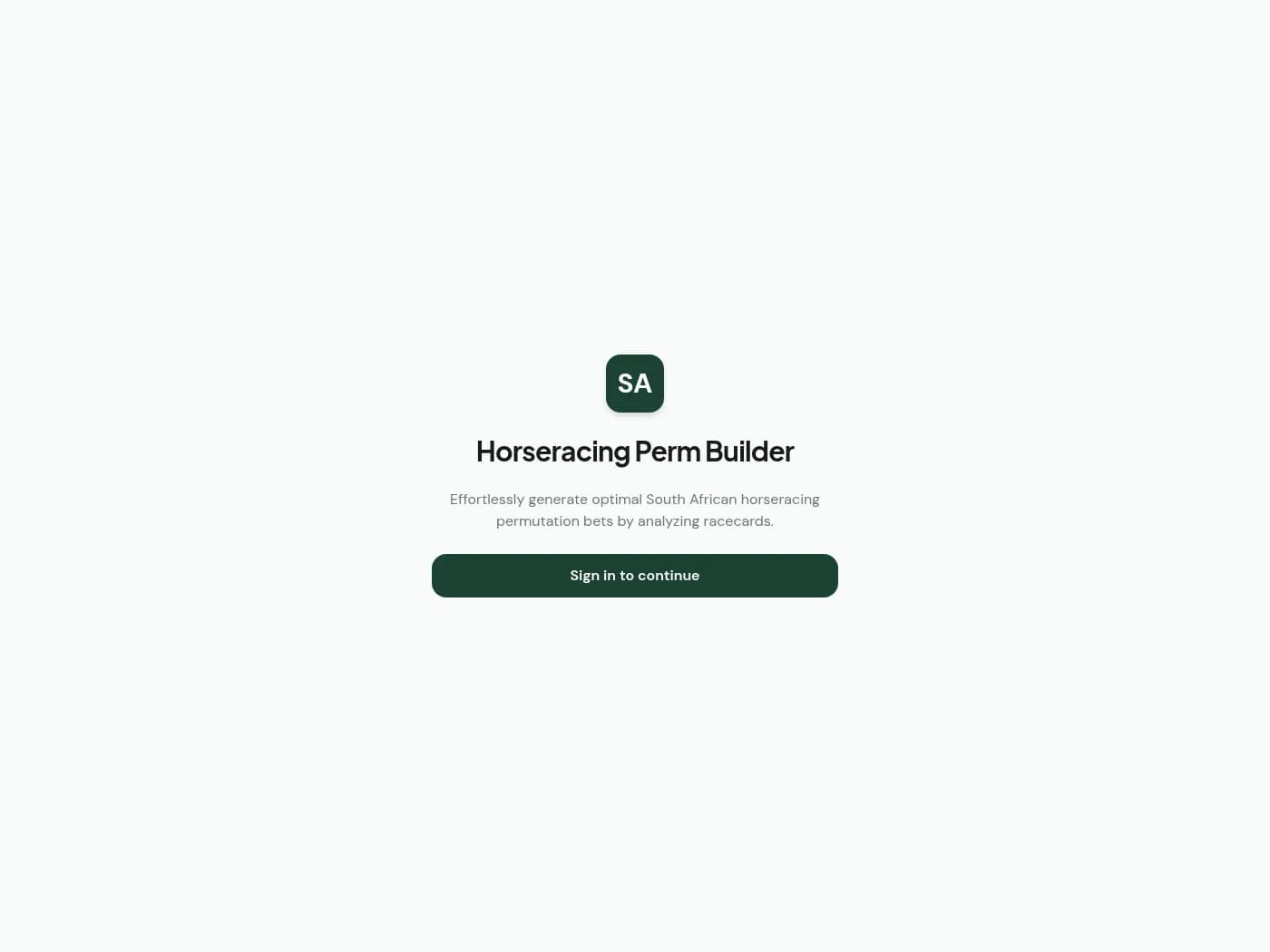 SA Horseracing Perm Builder