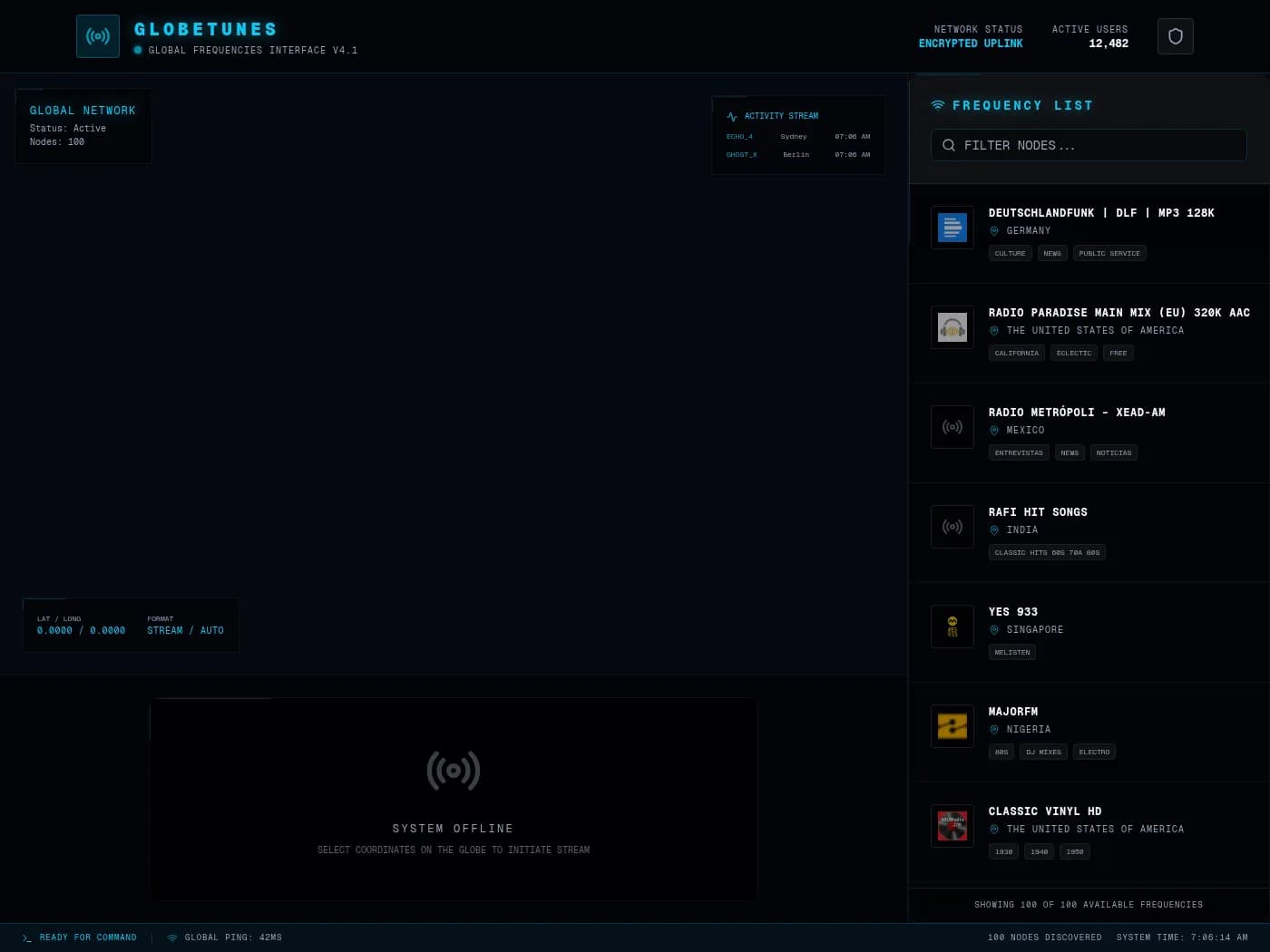 GlobeTunes Explorer