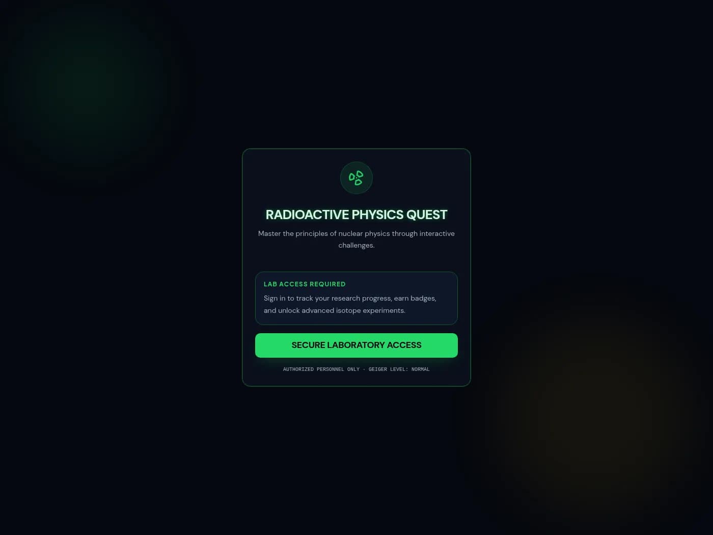 Radioactive Physics Quest