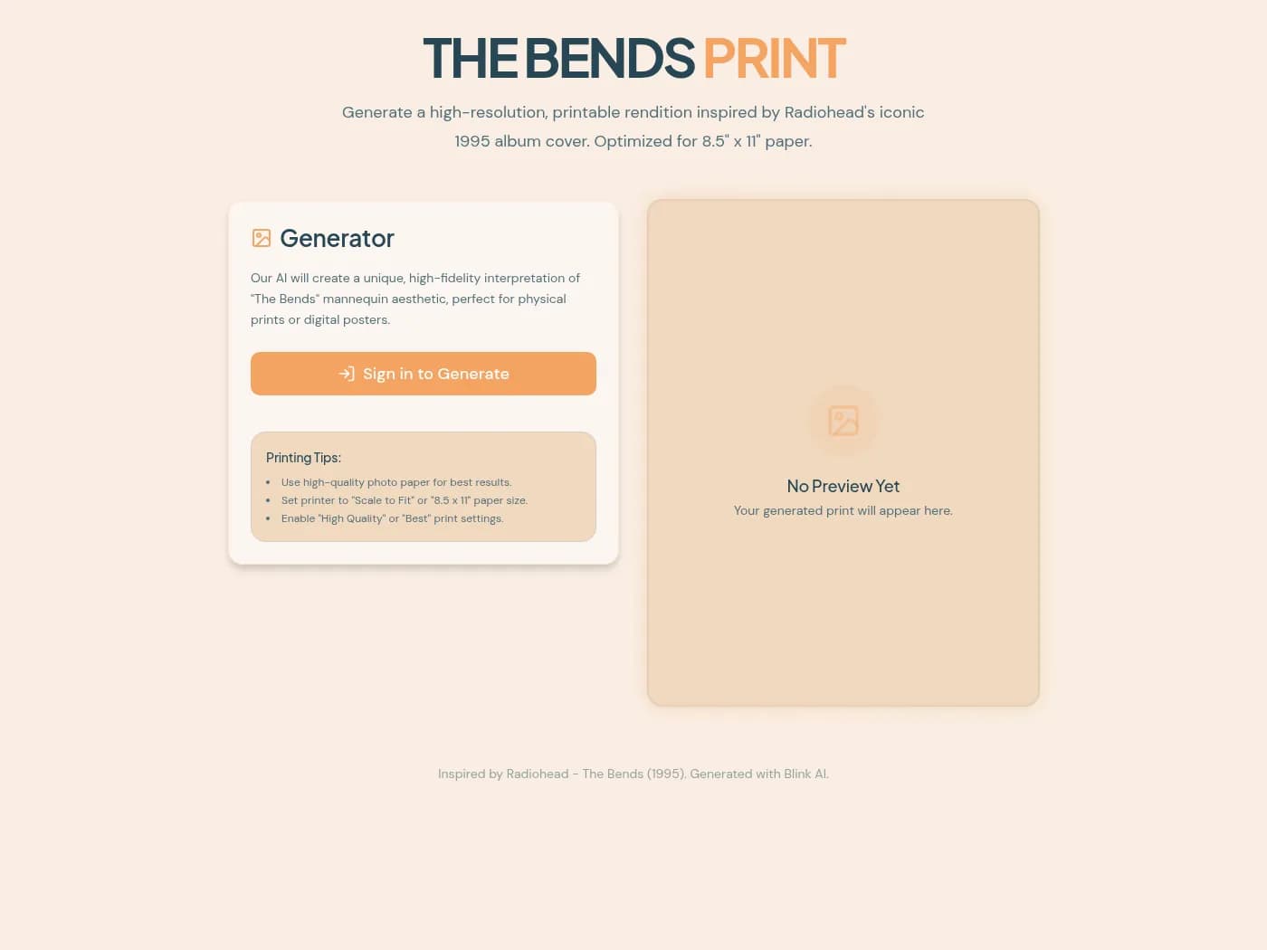Radiohead Print Generator