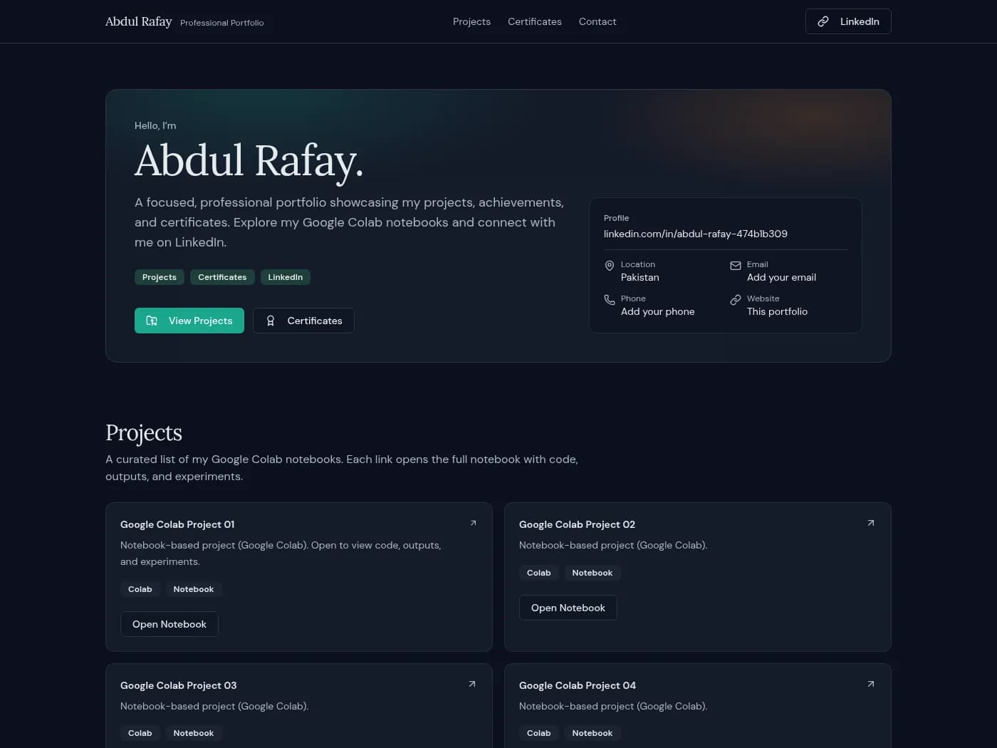 Rafay Pro Portfolio