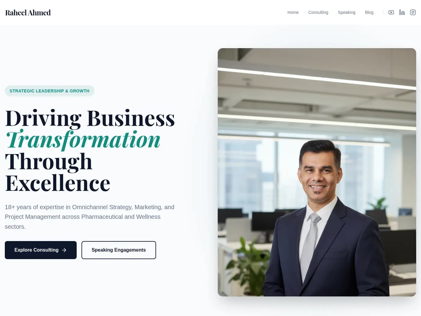 Raheel Ahmed Consulting Site