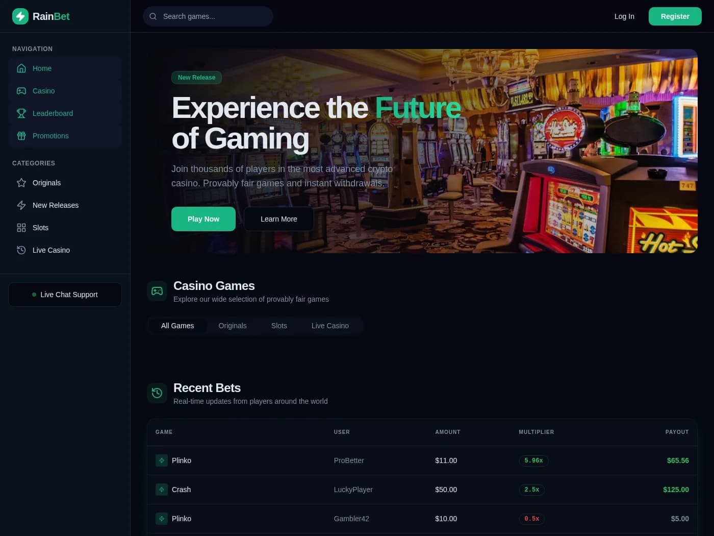 RainBet Casino Clone