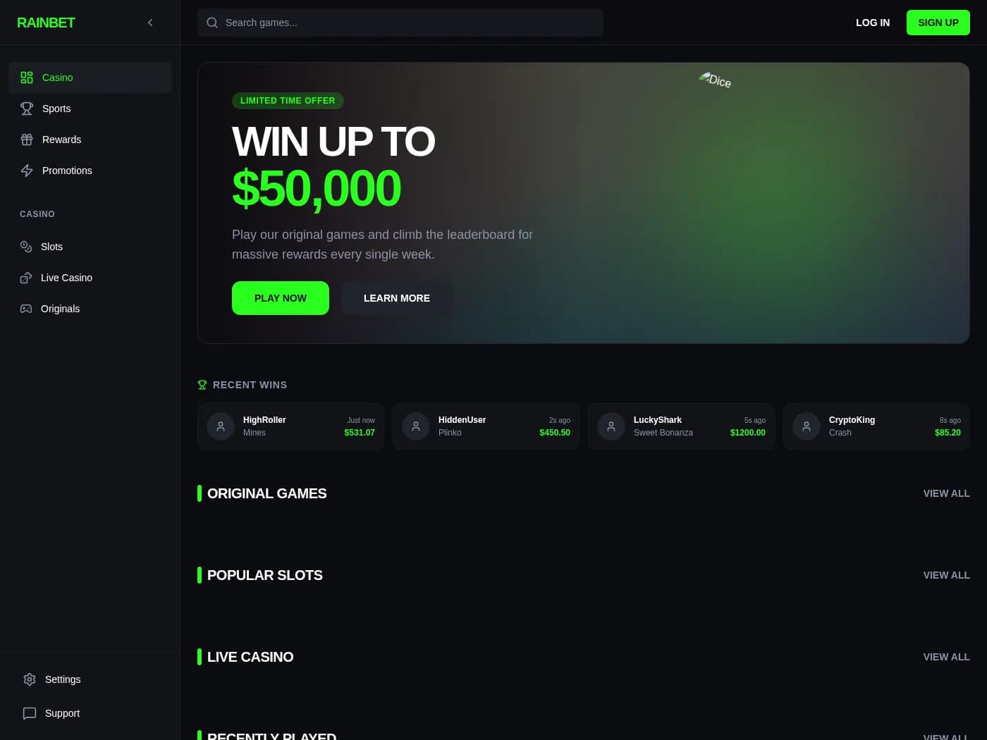 Rainbet Clone