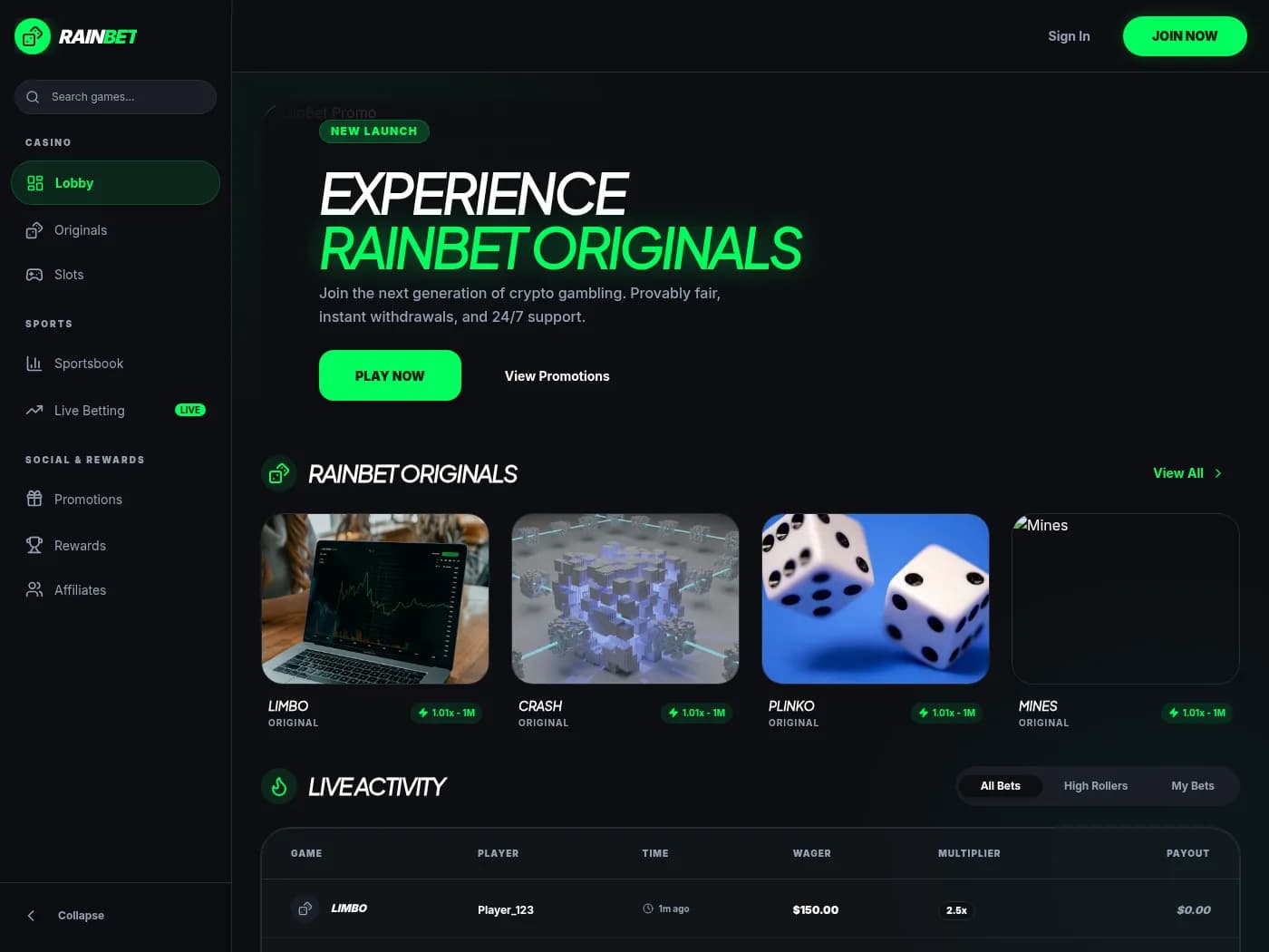 RainBet Clone