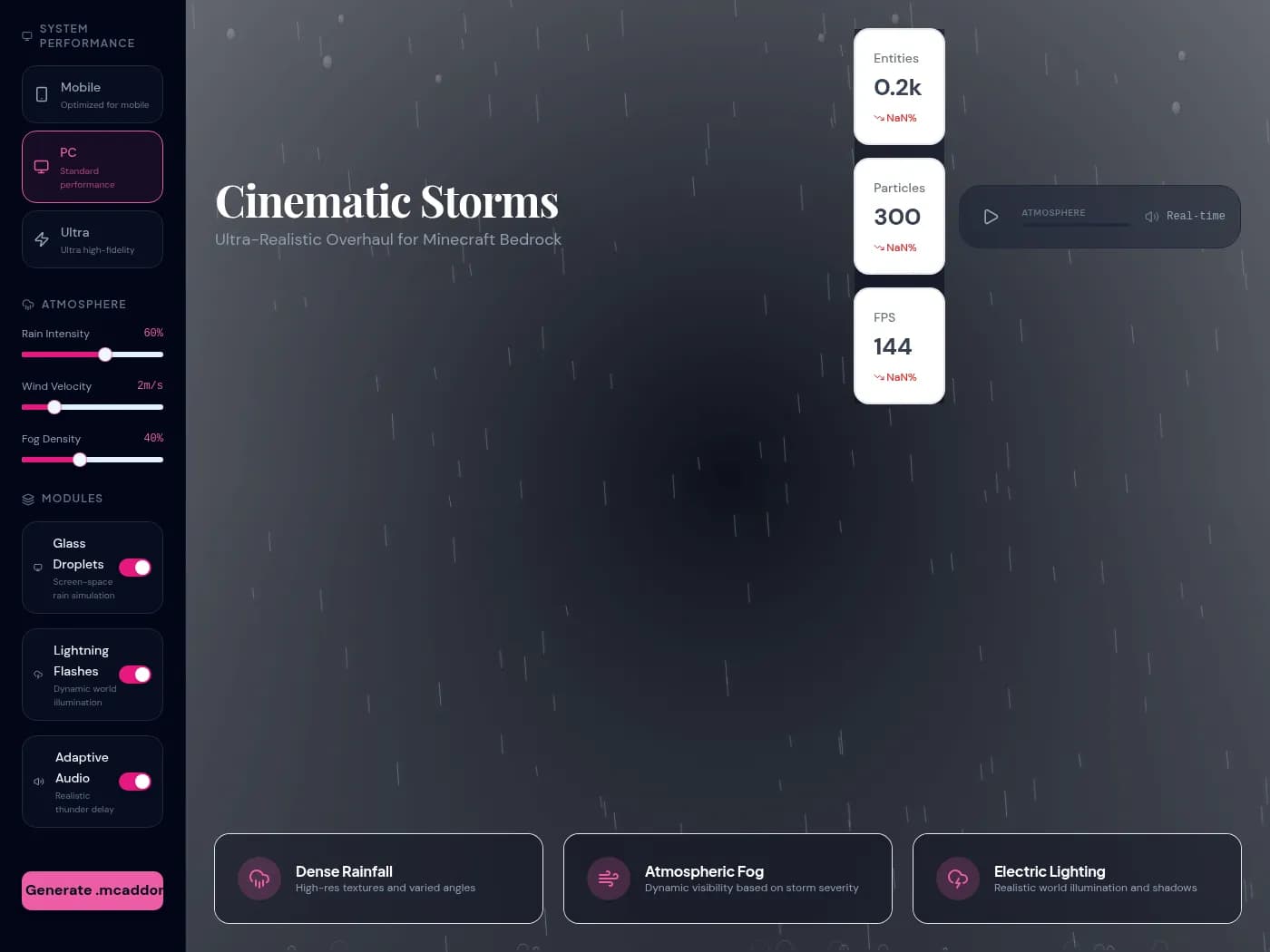 Cinematic Raincraft