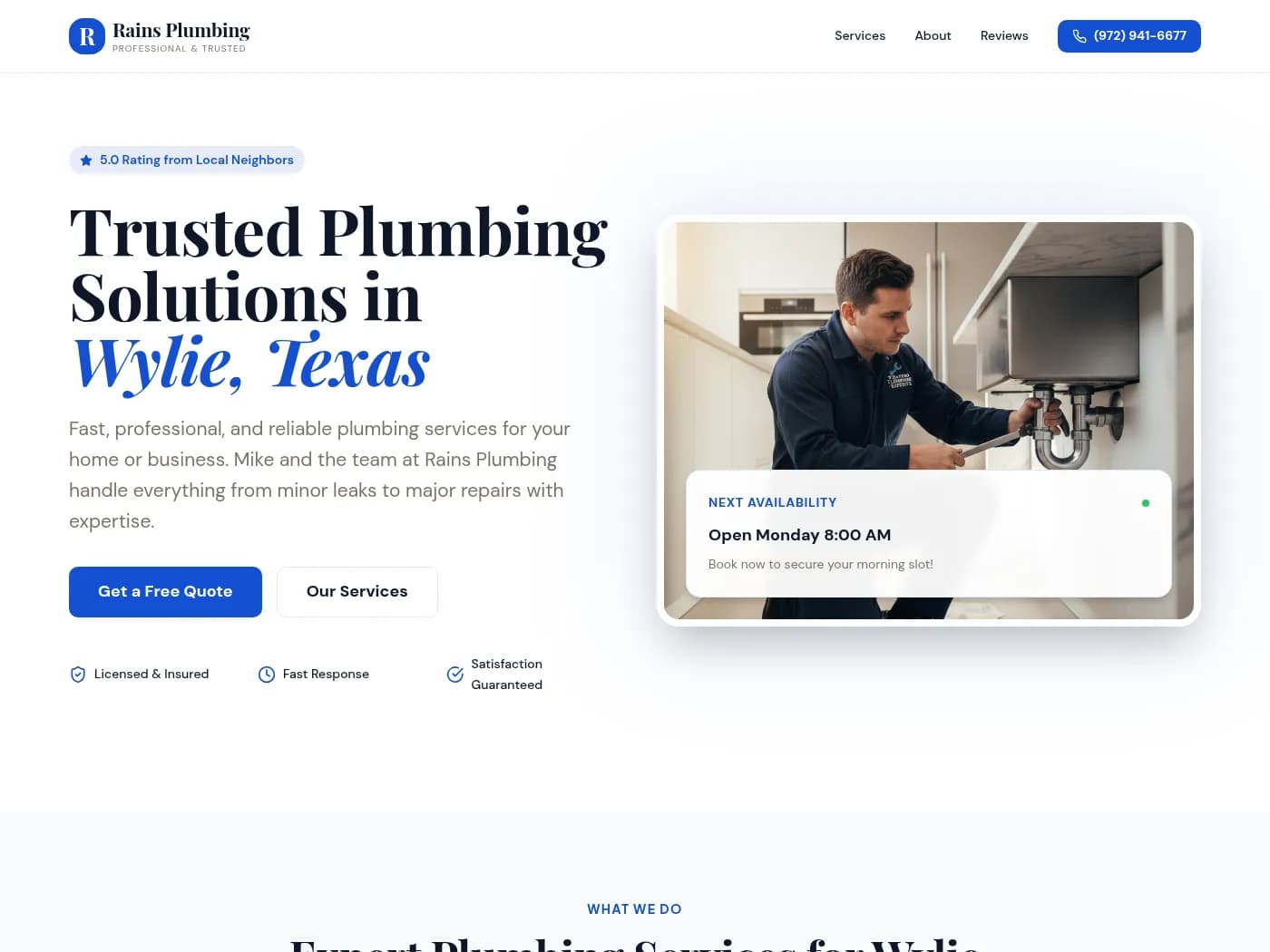 Rains Plumbing Website