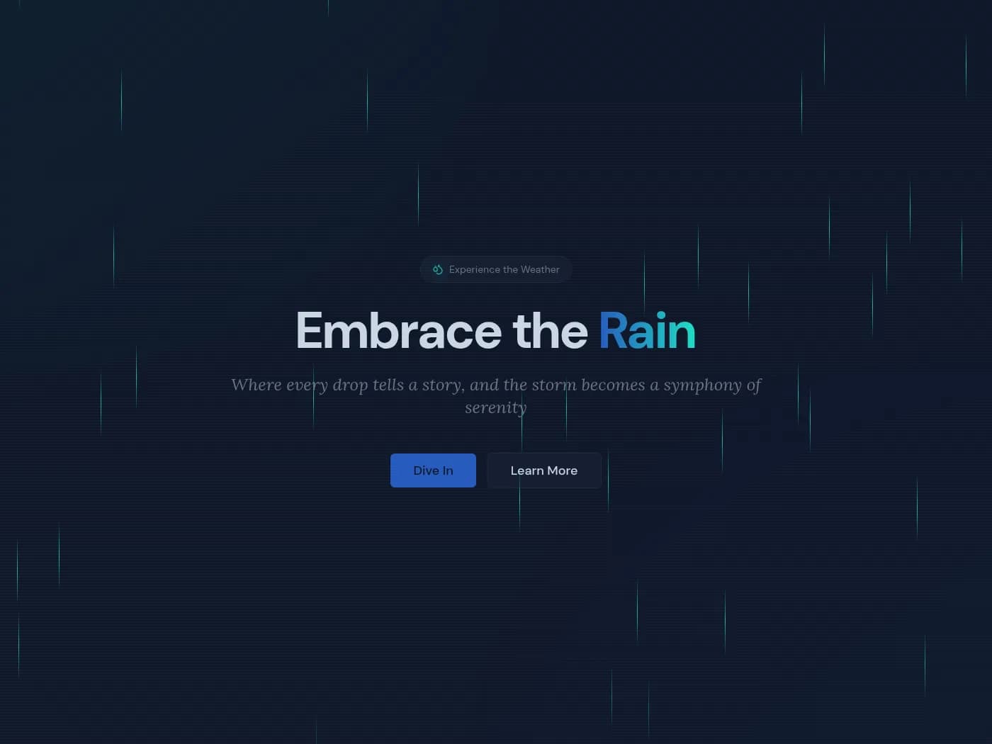 Rainy Landing Page