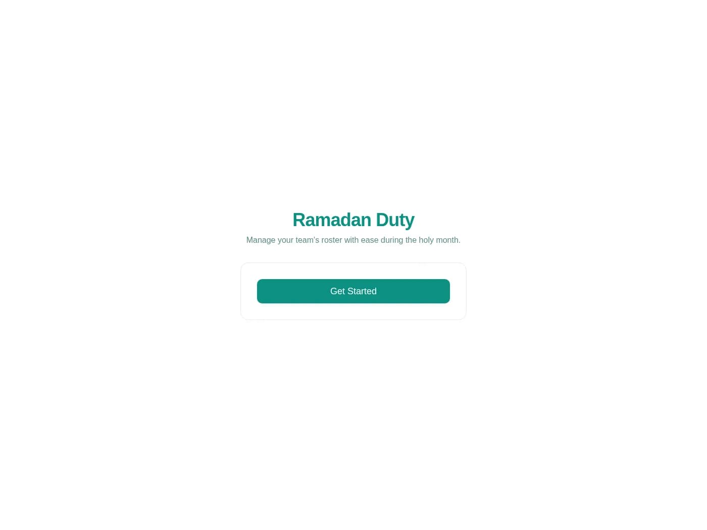 Ramadan Duty Scheduler