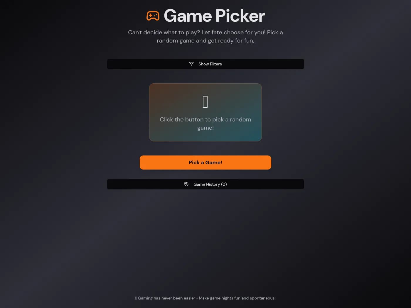 Random Game Selector