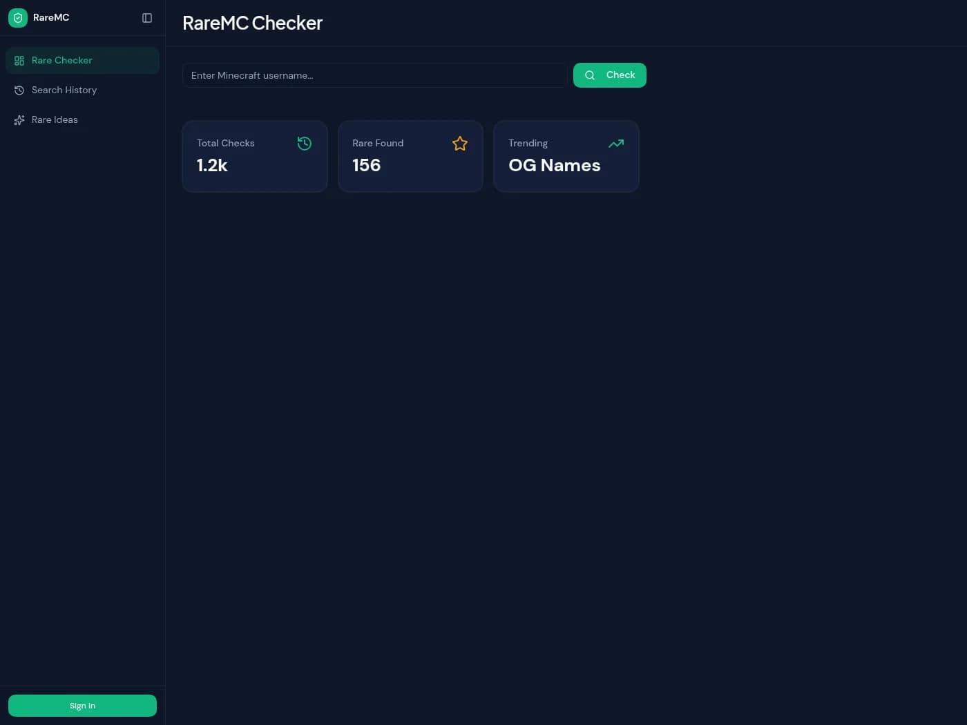 RareMC User Checker