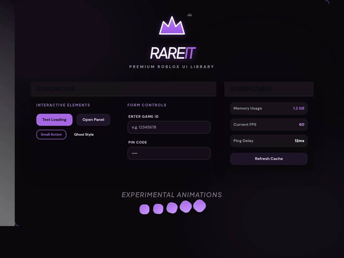 RareIt Roblox UI