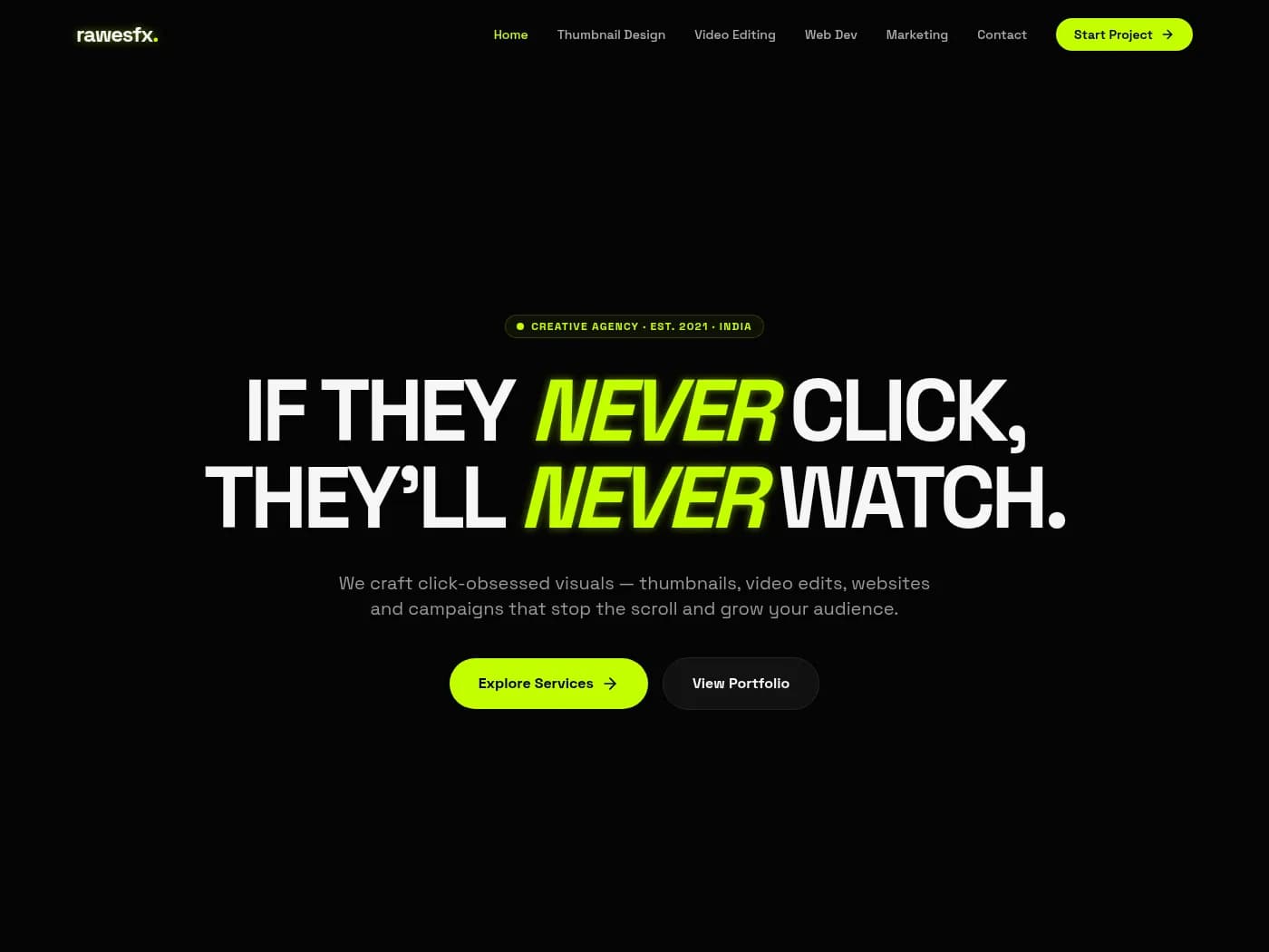 Rawesfx Digital Agency Site