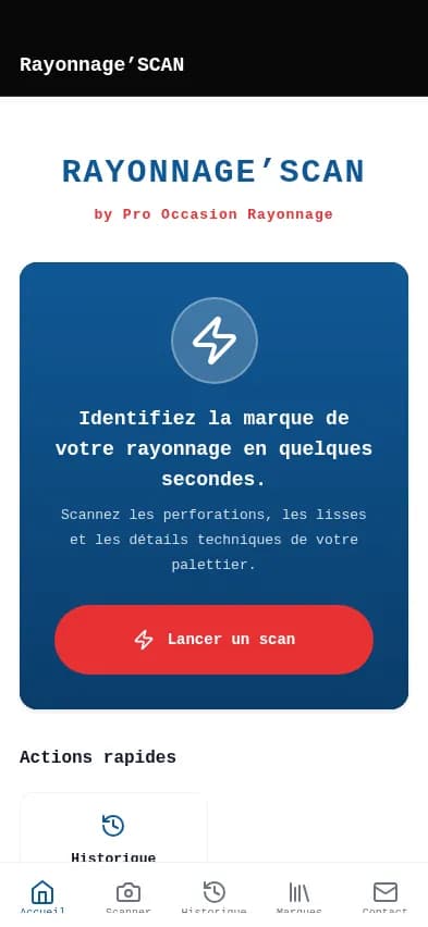 Rayonnage’SCAN Pro App