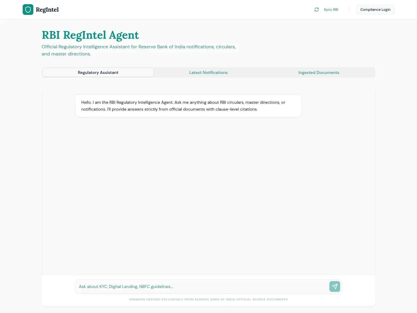 RBI RegIntel Agent