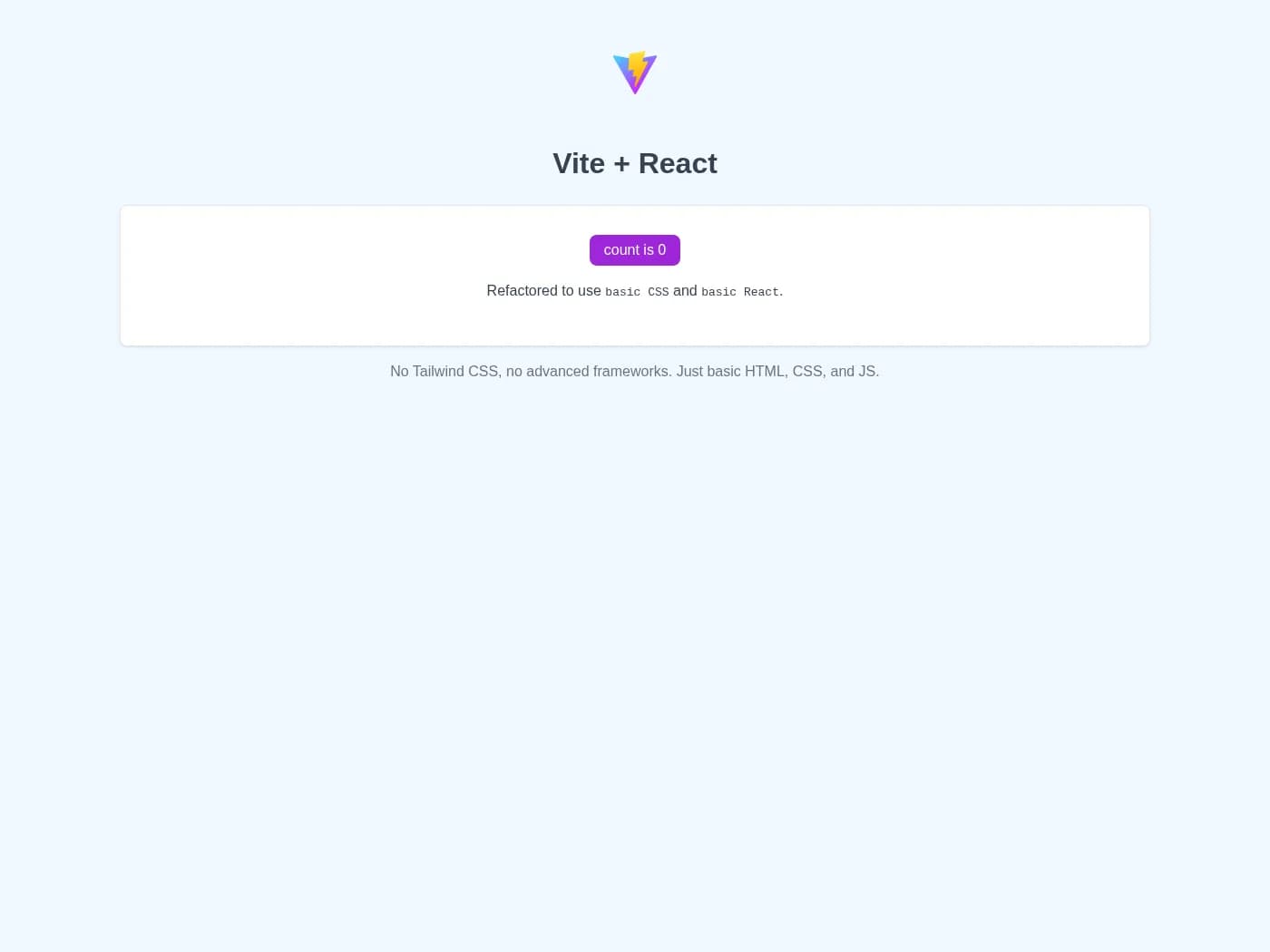 Pure React UI Refactor