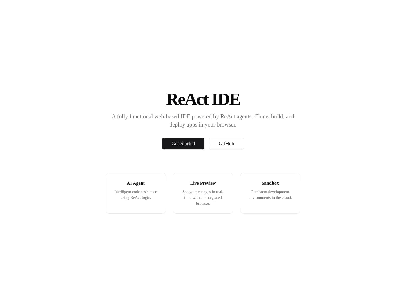 ReAct IDE Clone