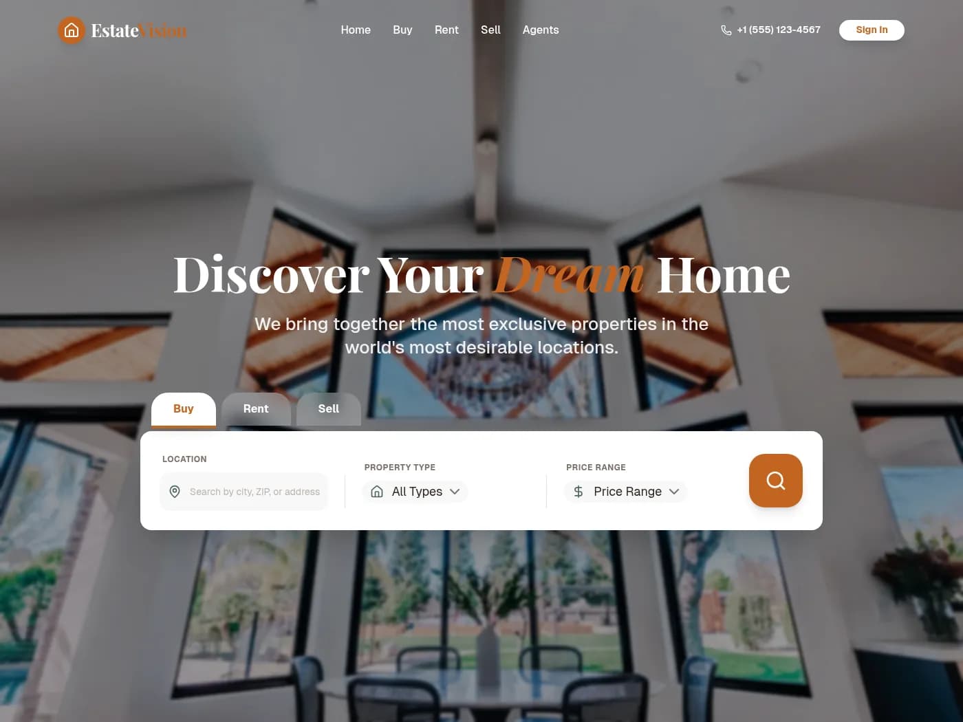 EstateVision Landing Page