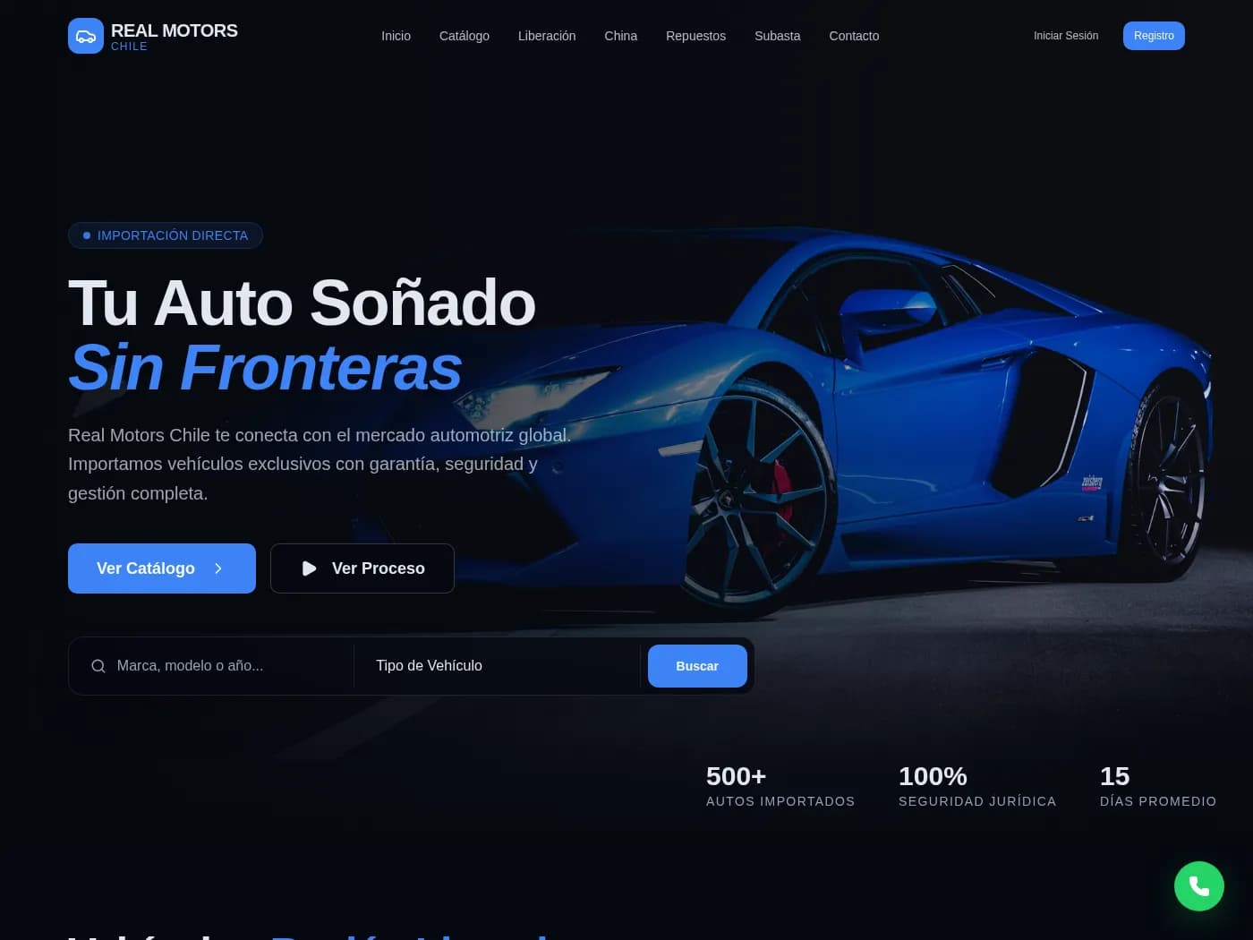 Real Motors Chile Landing