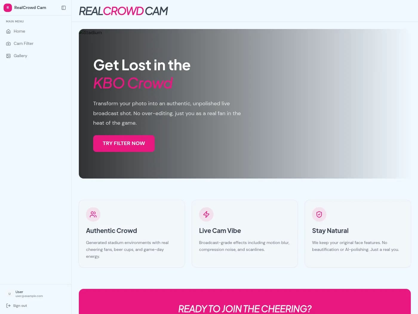RealCrowd Cam Filter