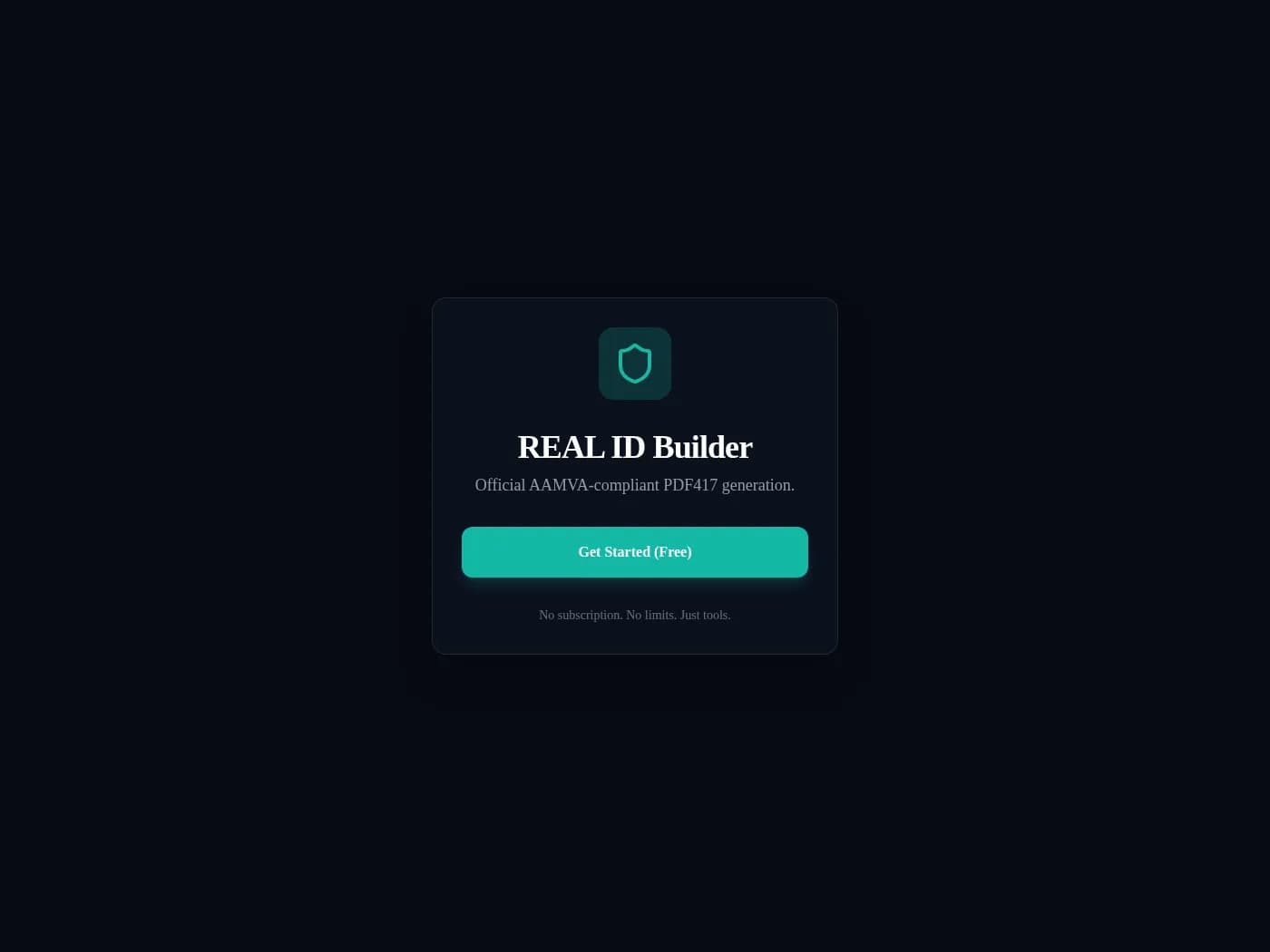 Real ID Barcode Builder