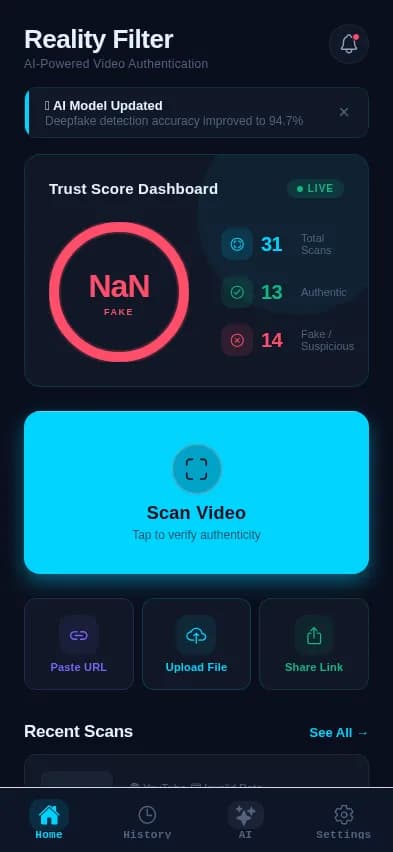Reality Filter App