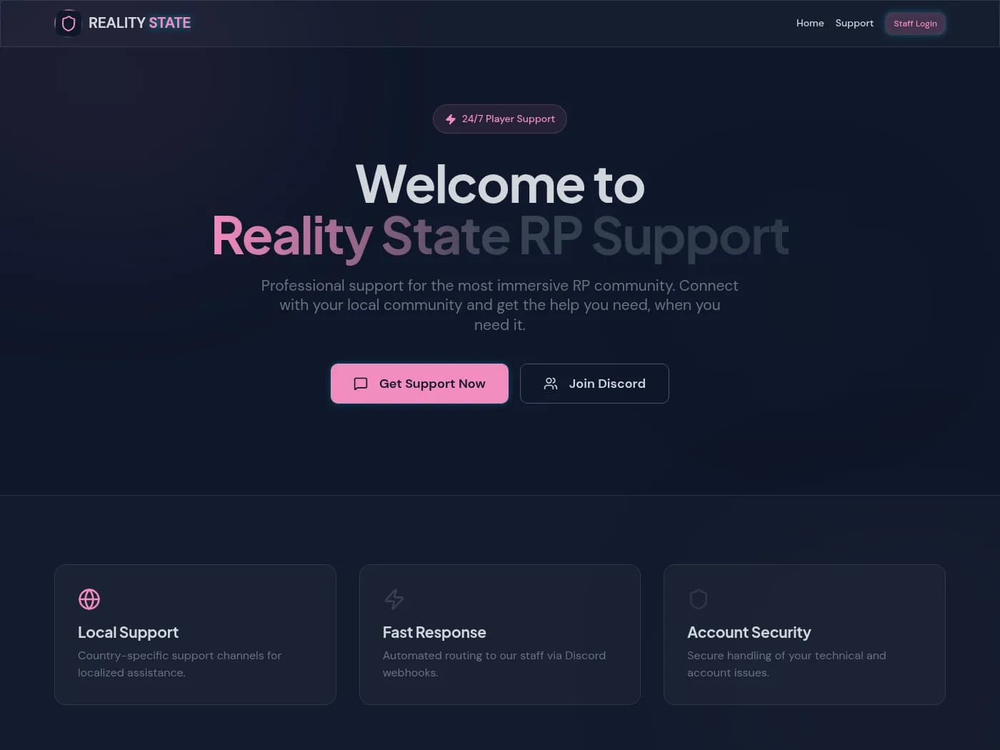 Reality State RP Support