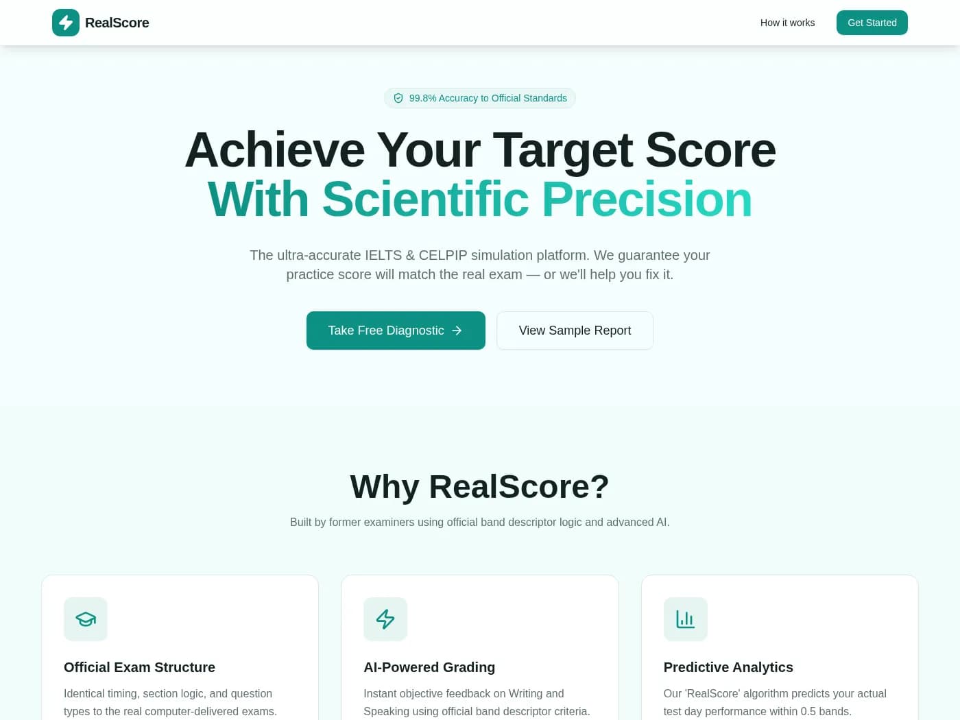 RealScore Exam Simulator