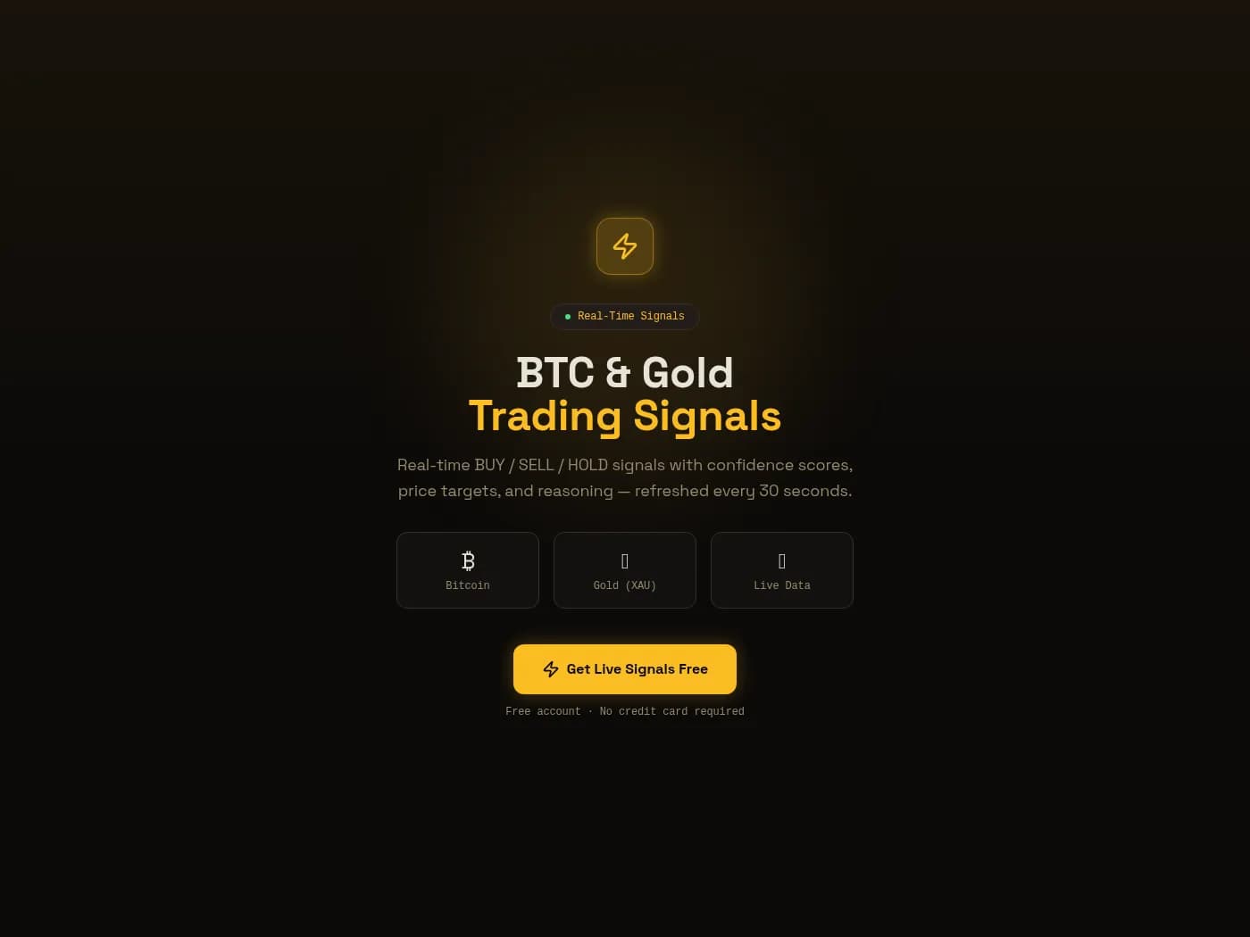 RealTime Gold & BTC Signals