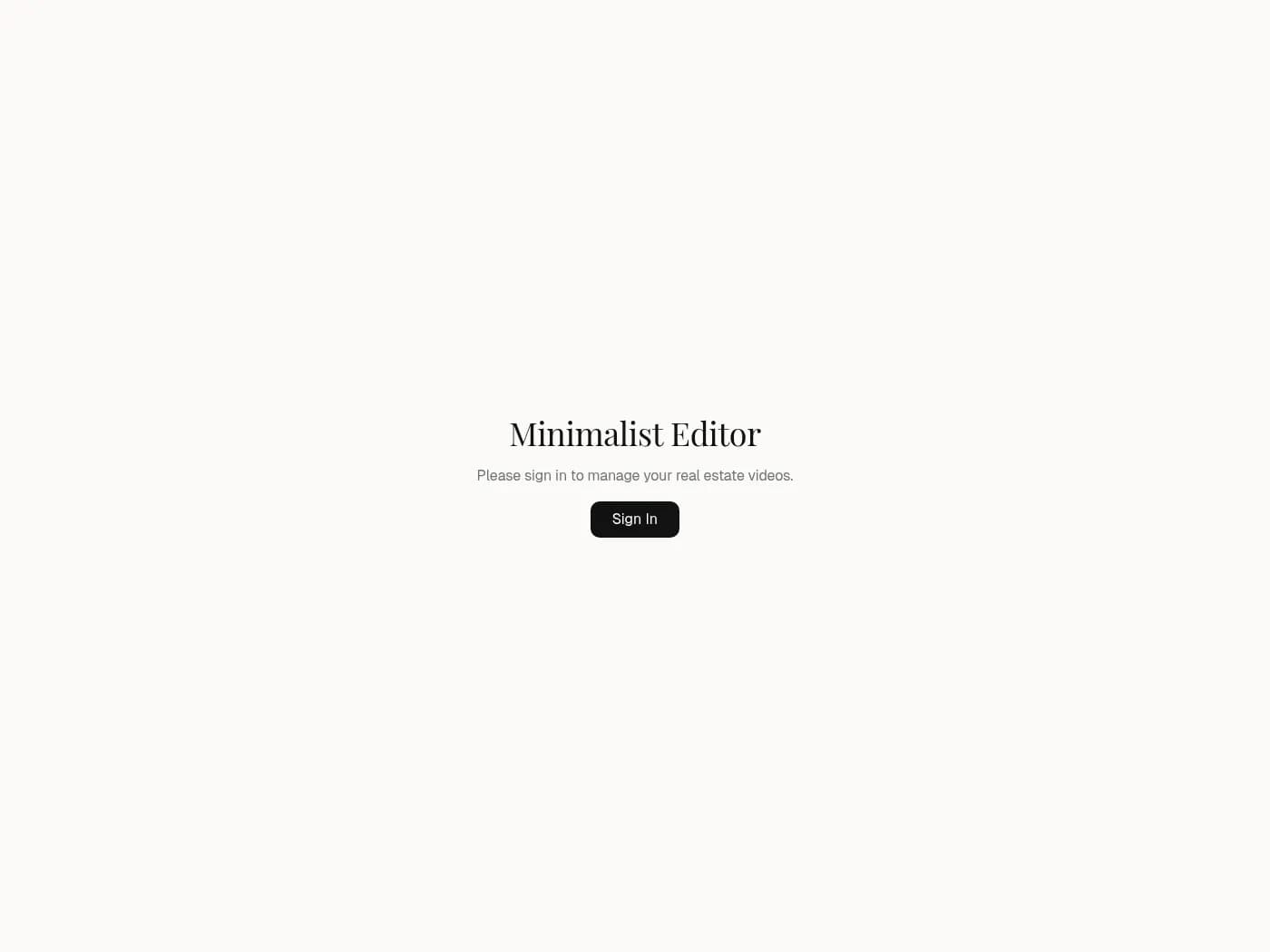 Minimalist Real Estate Edit