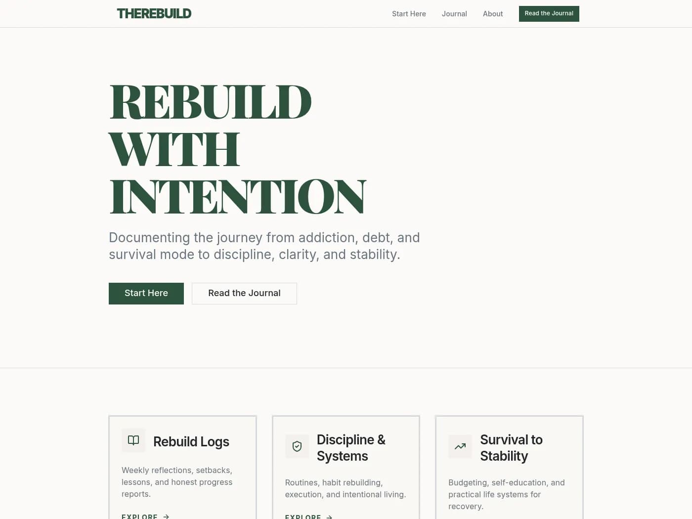 The Rebuild Journal