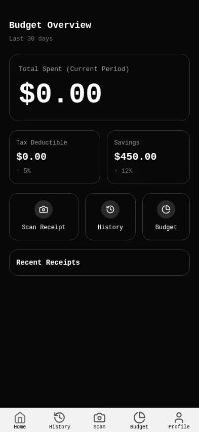 ReceiptScan Budget App
