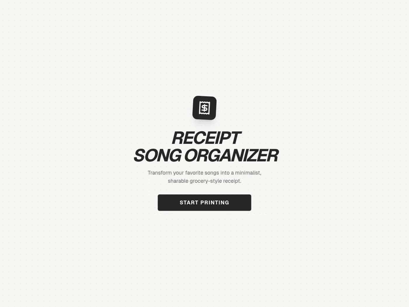 Receipt Song Organizer