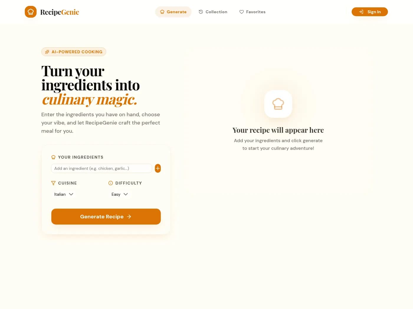 RecipeGenie App