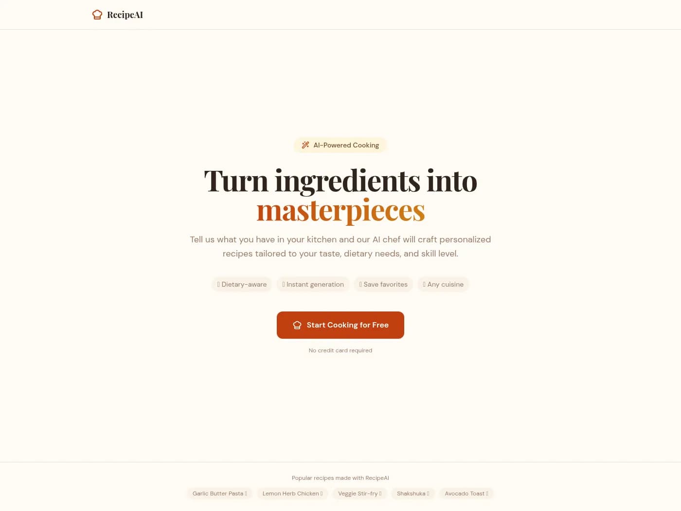 Smart Recipe Generator