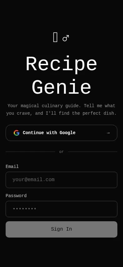 Recipe Genie App
